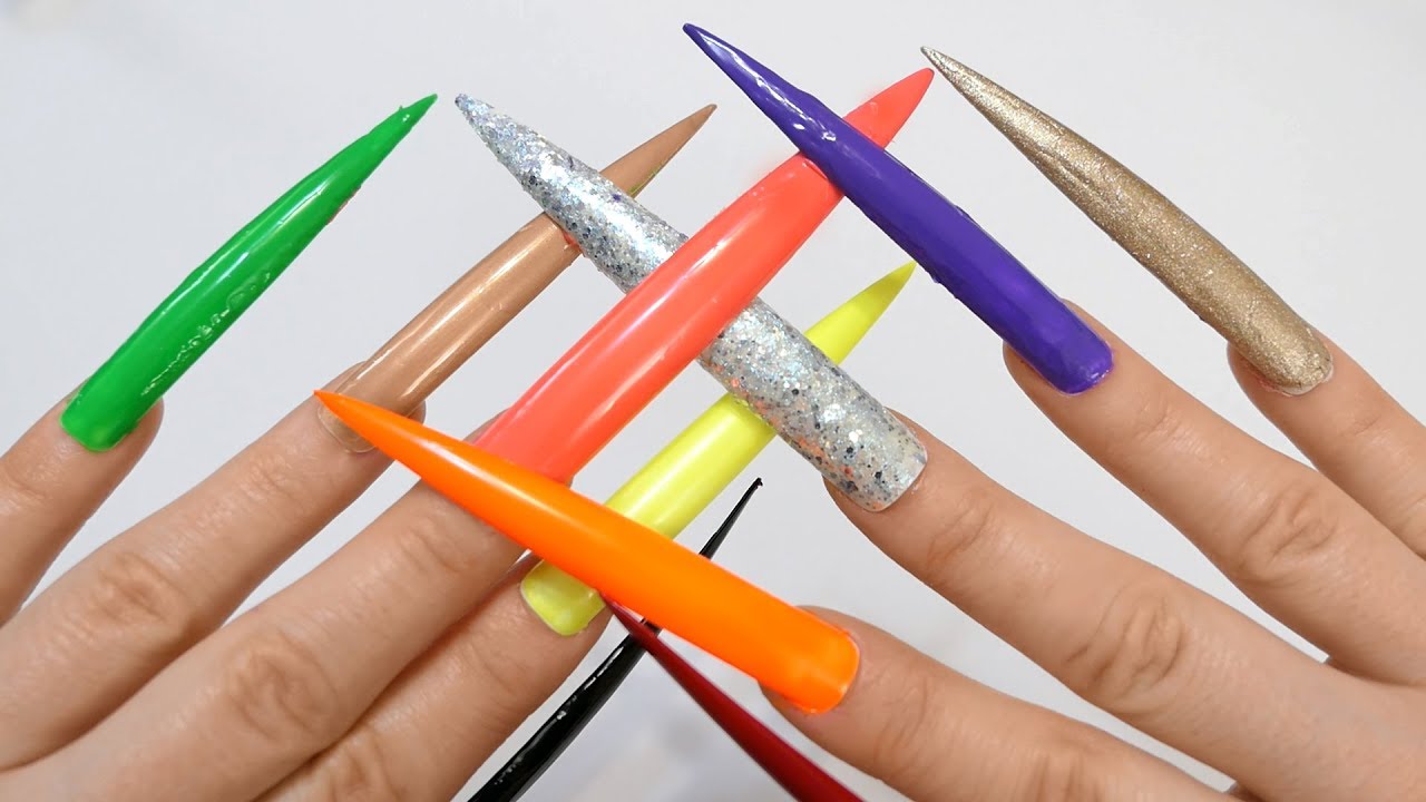 Nail Art 10 Nail Polish Extra Long Nail Tip Best Top Compilation - YouTube