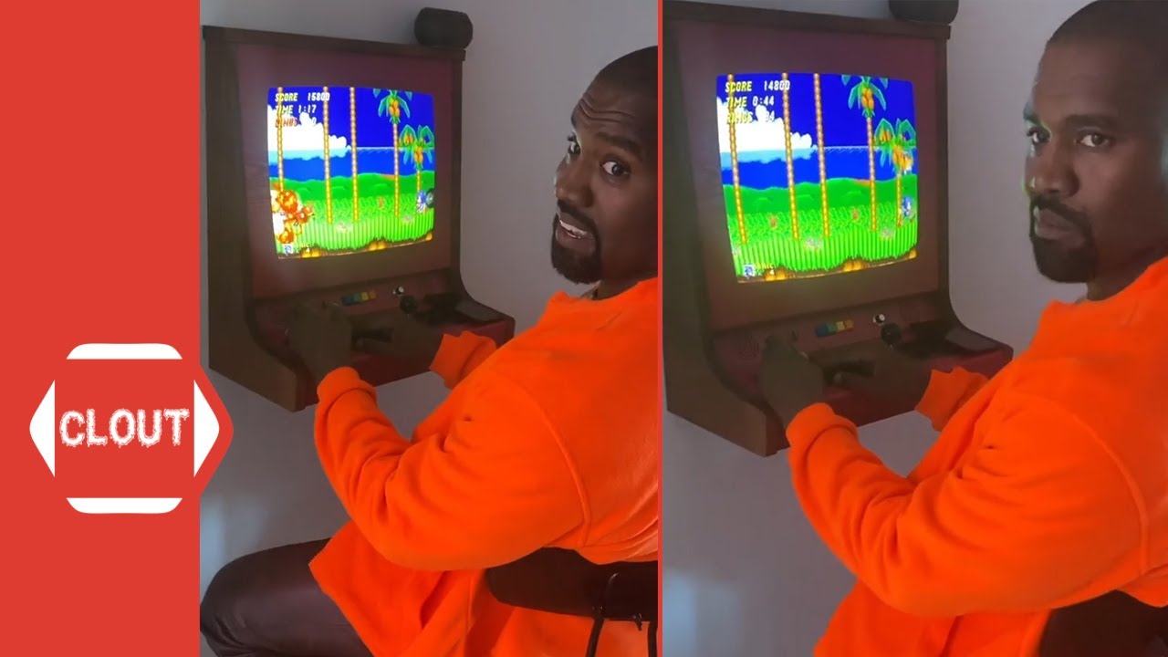 Kanye West At Kid Cudi's House Playing 'Sonic The Hedgehog' Arcade ...