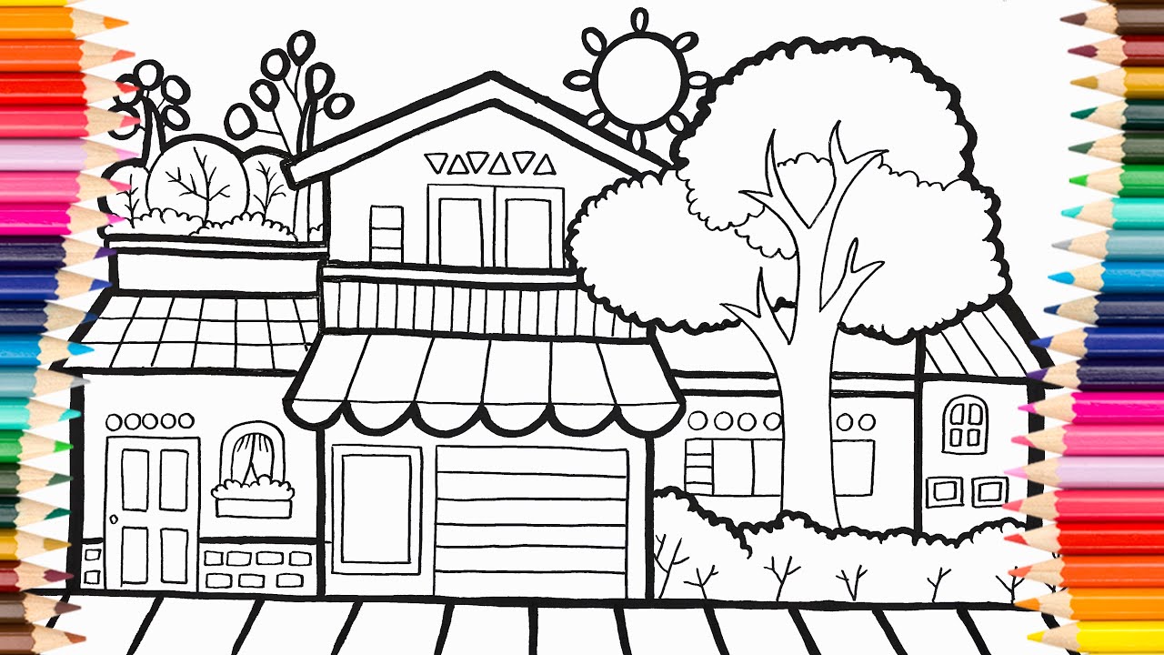 Set of Houses. How to Draw a House. - YouTube