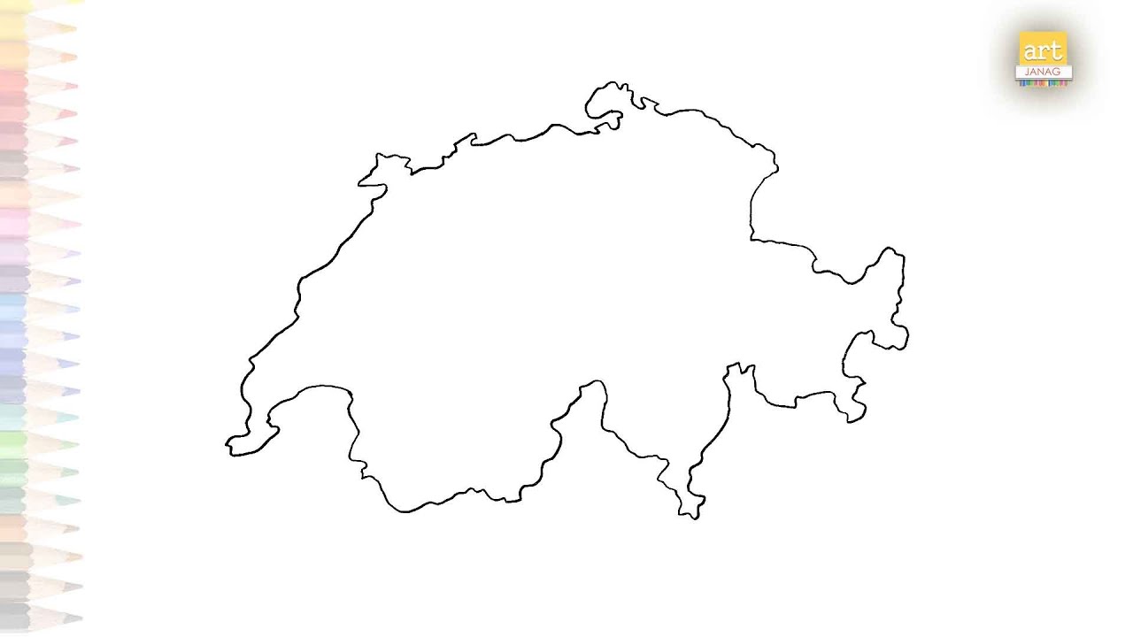 Switzerland Map drawing | Easy drawing tutorials | How to draw ...