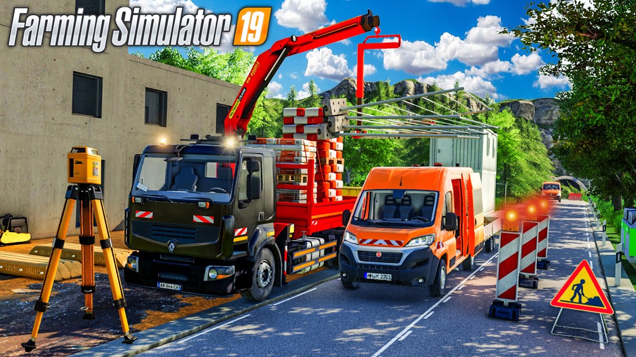 Arrivée des marchandises au Chantier (Farming Simulator 19 TRAVAUX ...