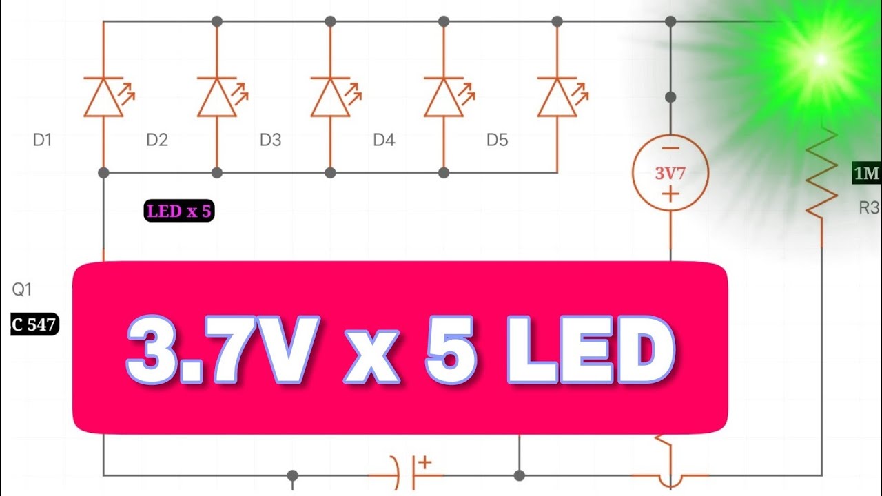5 X LED 3.7V Flasher - YouTube