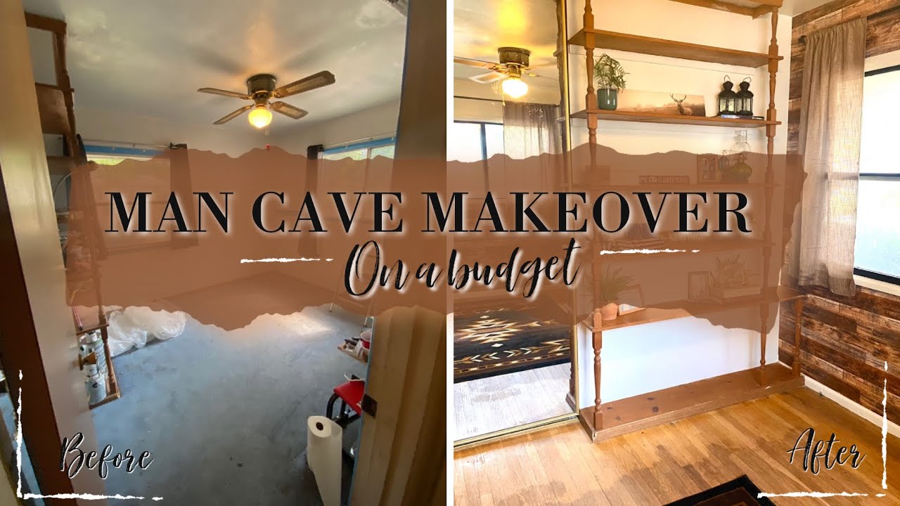 MAN CAVE MAKEOVER ON A BUDGET - YouTube