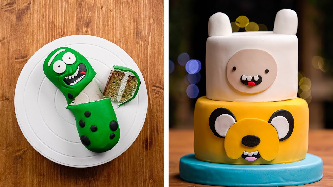 Pickle Rick Cake and Finn and Jake Cake - Cake Decorating Ideas - YouTube