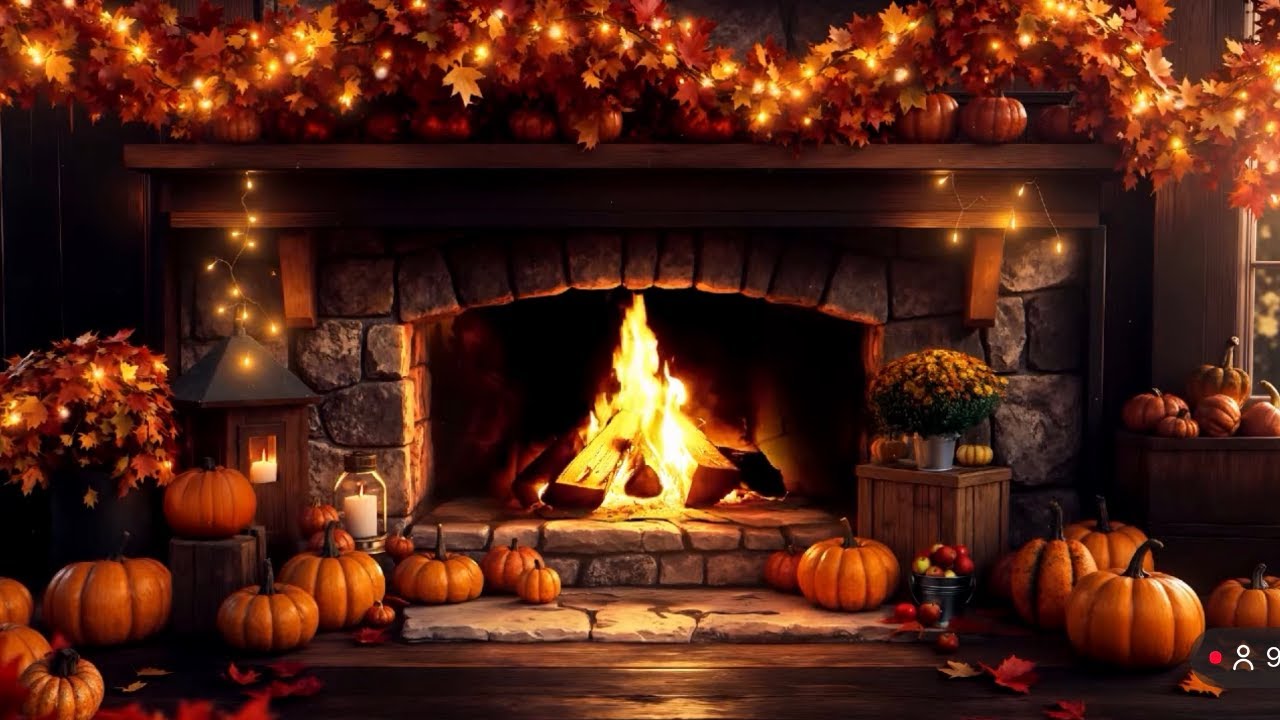 24/7 Cozy Autumn Fireplace 🔥 | Crackling Fire Sounds - YouTube