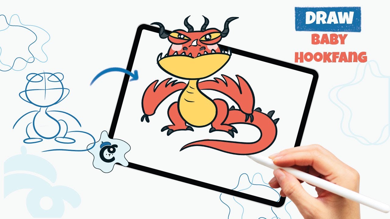 How to Draw Baby Hookfang | How to Train Your Dragon Kawaii Drawing ...