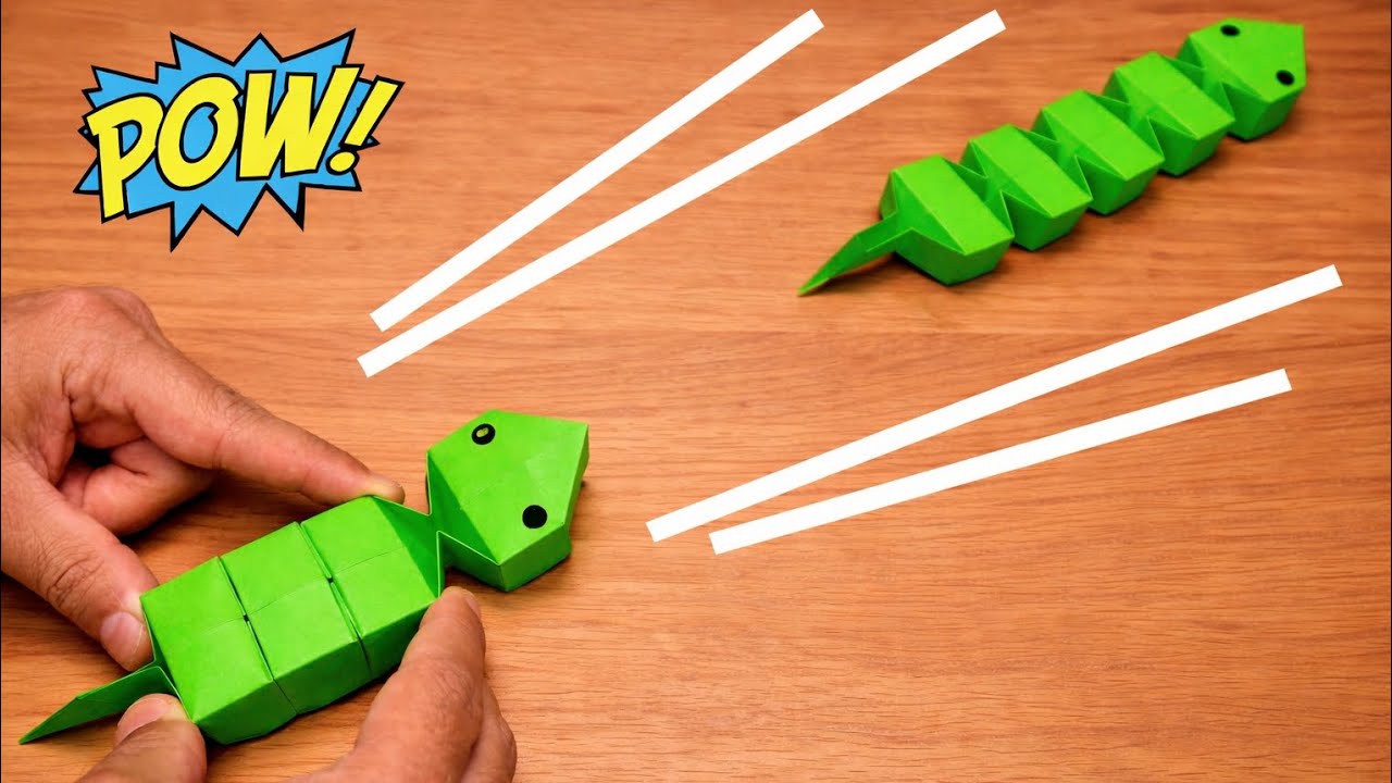 Origami Sliding Paper Snake 🐍 | Fun, Easy & Satisfying Paper Toy - YouTube