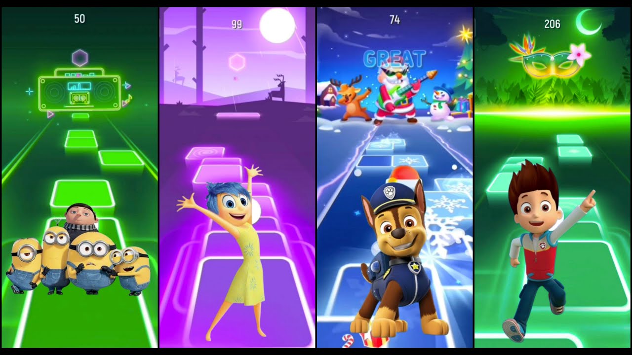 Tiles Hop Minions vs Inside Out 2 vs Chase vs Ryder - YouTube