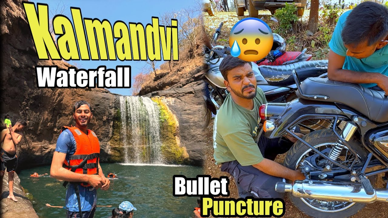 Kalmandvi waterfall bullet ho gai puncture sab paresan - YouTube