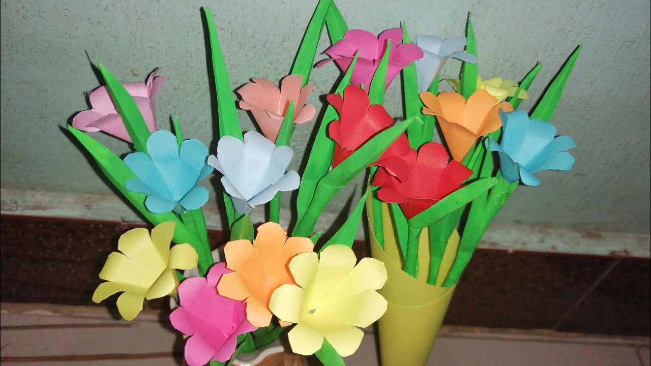 Easy Paper Flower and Bookey - YouTube