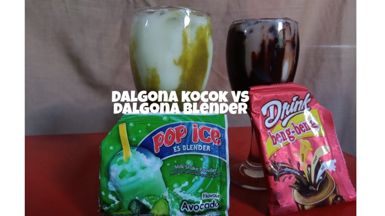 Dalgona Pop ice & Beng-beng ,dikocok VS di blender mana lebih Kental ...