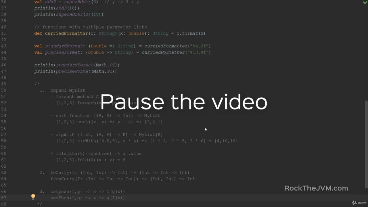 HOFs and Curries Exercises #4.5 Scala functioning and programming for beginners - YouTube