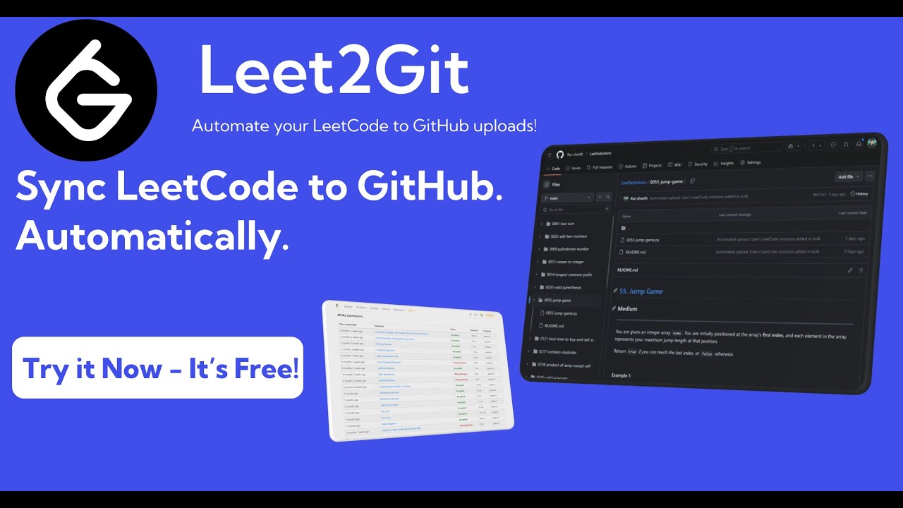 LeetCode to GitHub: Auto Sync Your Code Using LEET2GIT for FREE! (No Coding Needed!) - YouTube