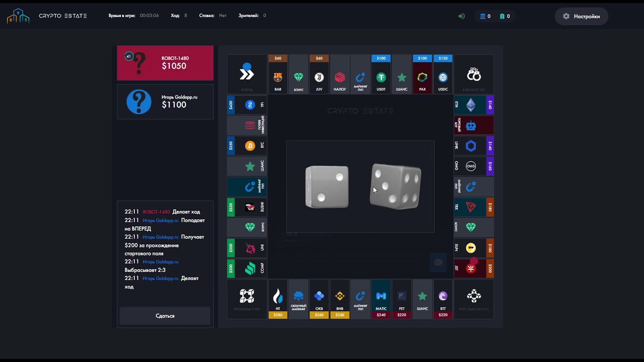 Monopoly (Cryptopoly) browser game - cryptocurrency game with its own ...
