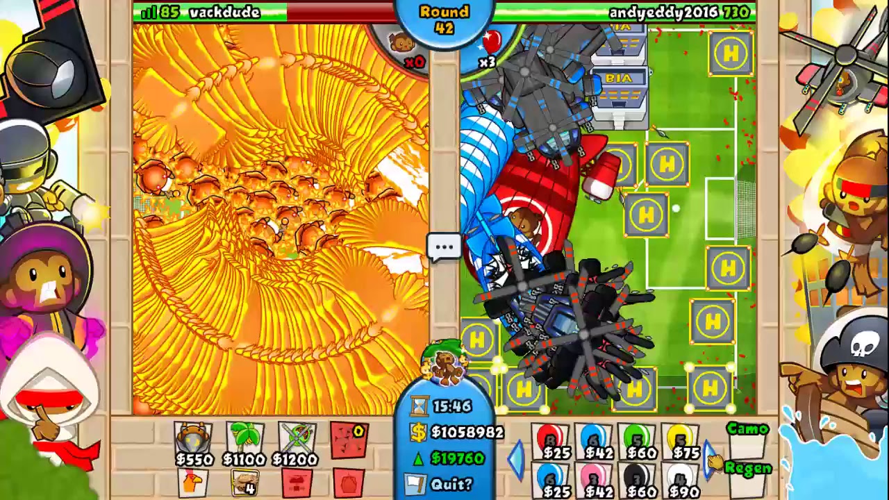 Bloons TD Battles Smfc VS Juggernaut & Wiz Vs Heli - YouTube