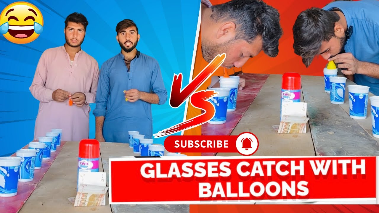 Catch the Galss With Balloons |Ballons Amazing Game - YouTube