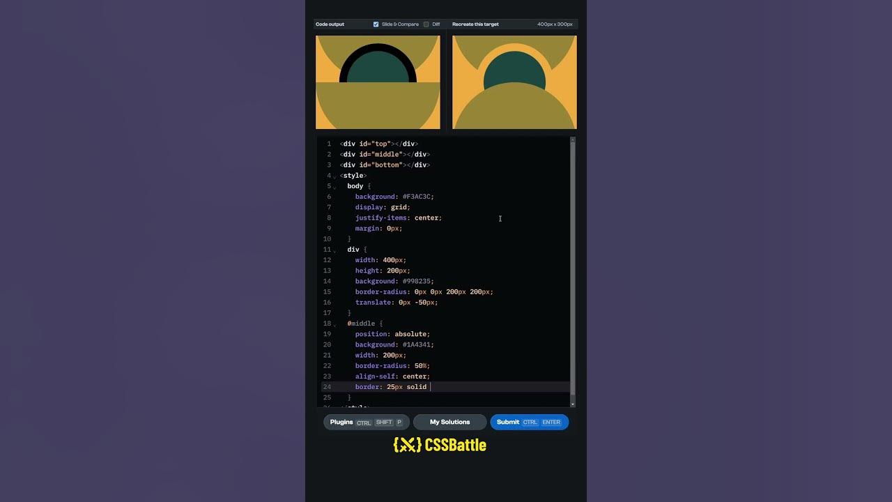 Css Battle 90 Eclipse Solution Cssbattle Codingshorts Coding Css Challenge Youtube