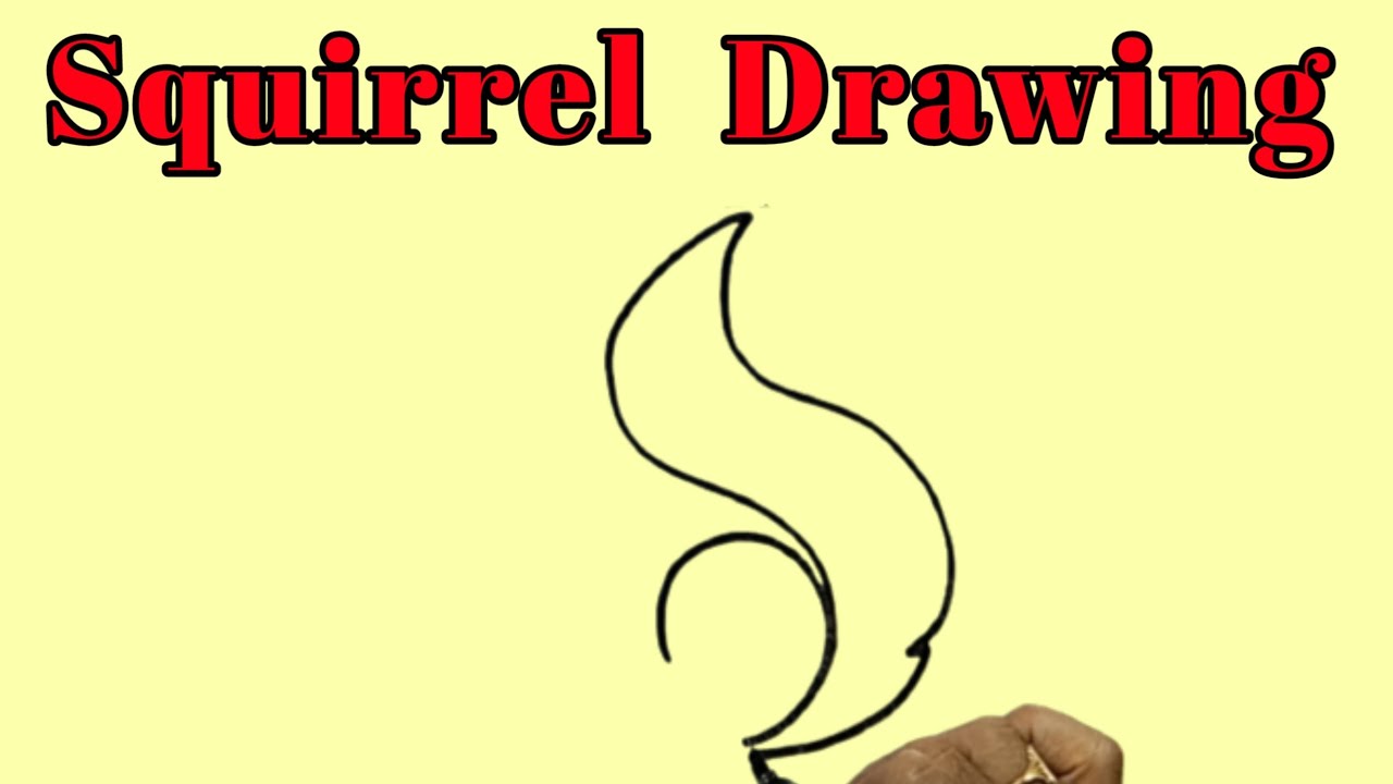 How to draw a squirrel easily | Squirrel drawing easy from number 9 ...