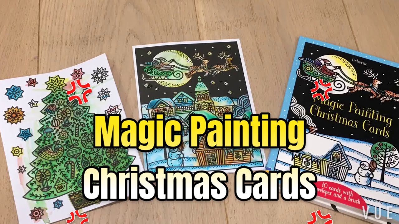 Magic painting Christmas Cards | Usborne Magic painting series - YouTube