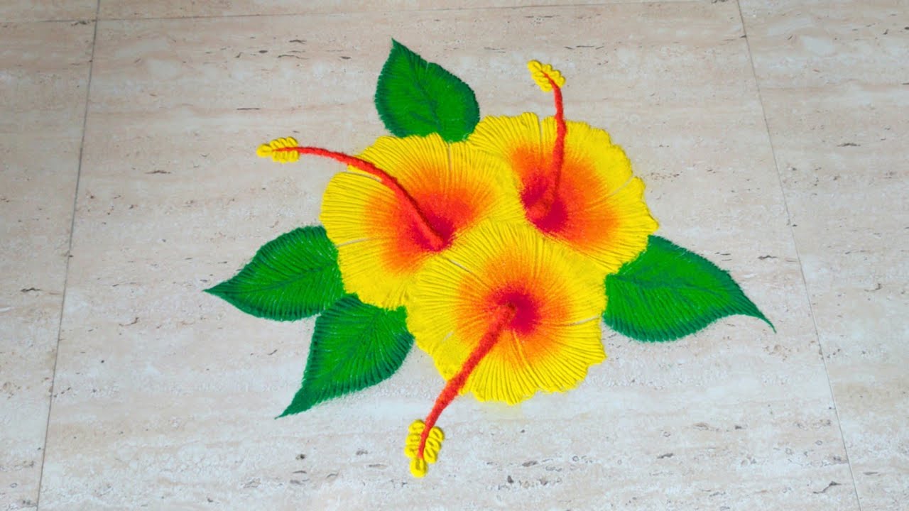 Simple Rangoli Design for diwali/ navratri 2024 | rangoli design with ...