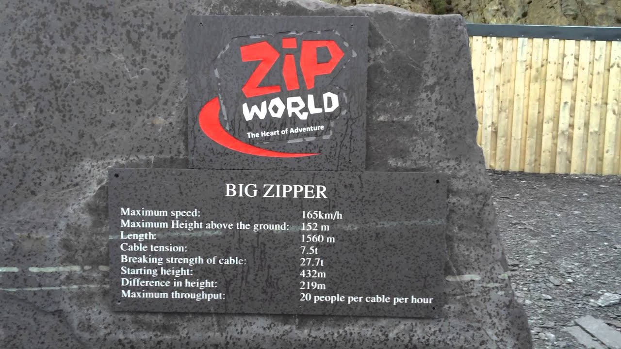 Zip World Velocity's Big Zipper statistics - YouTube
