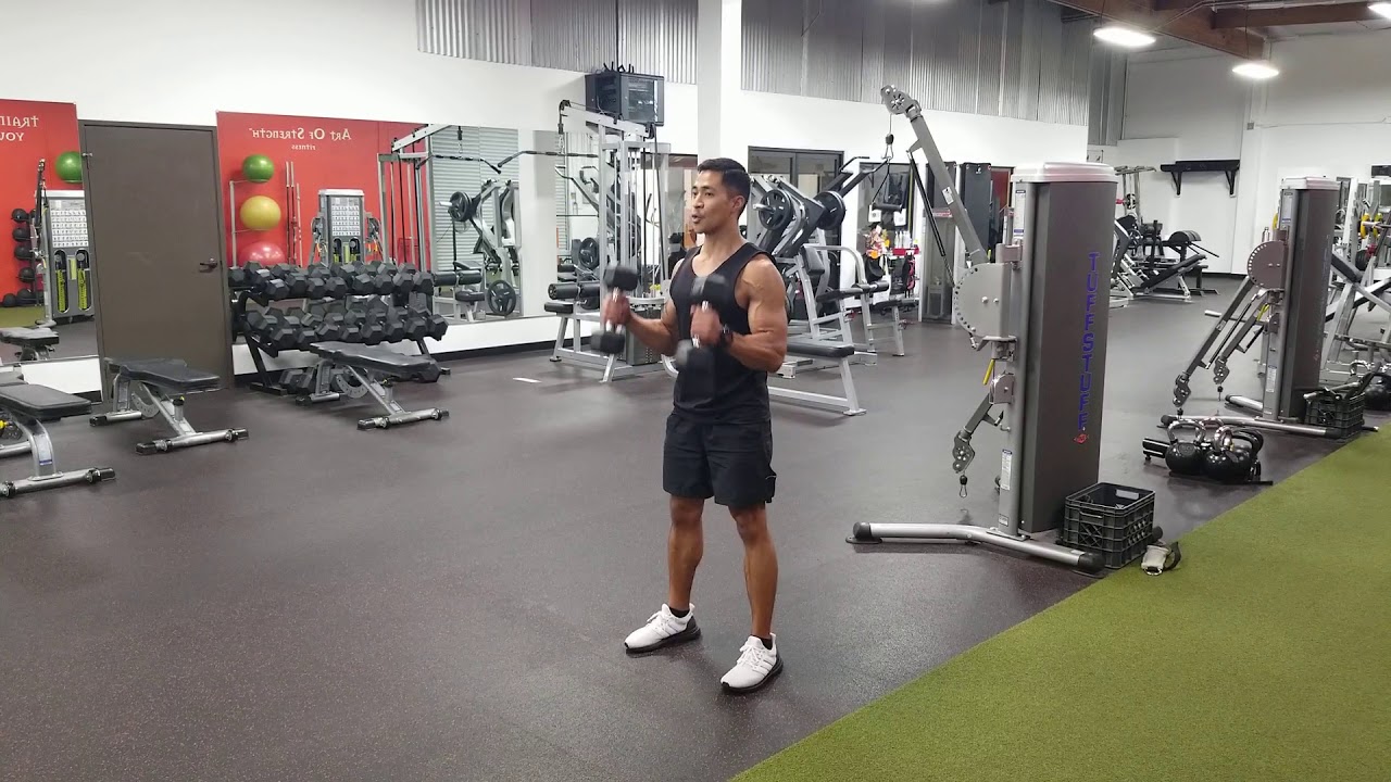 Dumbbell Thrusters (Squat to Press) - YouTube