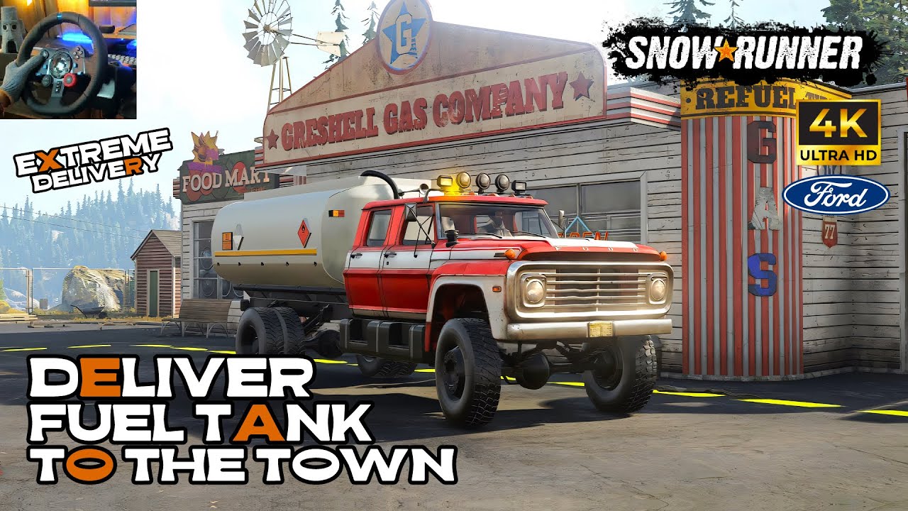 SnowRunner - Extreme Fuel Tank Transport - Ford F750 Deliver Fuel Tank ...