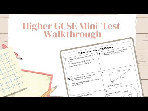HIGHER (Grade 4-6) GCSE MATHS Mini-Test Walkthrough| The Traditional ...
