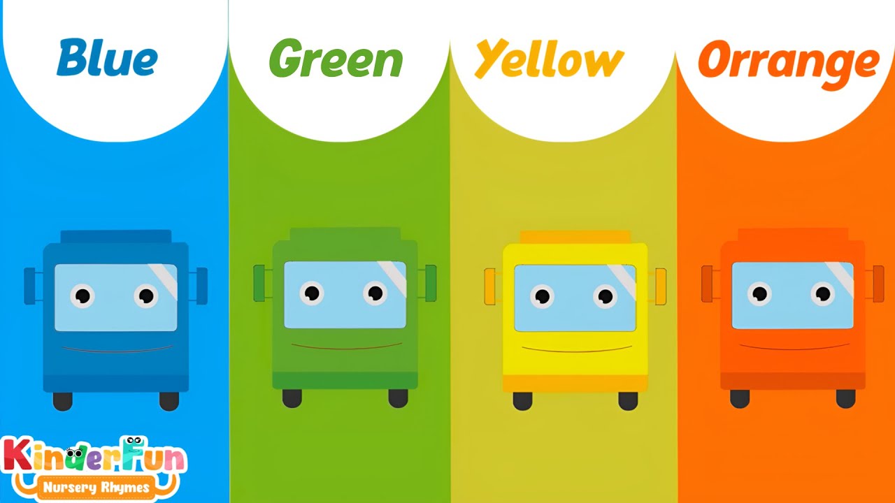 Color Buses & Sing a Song! | Wheels On the Bus, Baby Nursery Rhymes ...