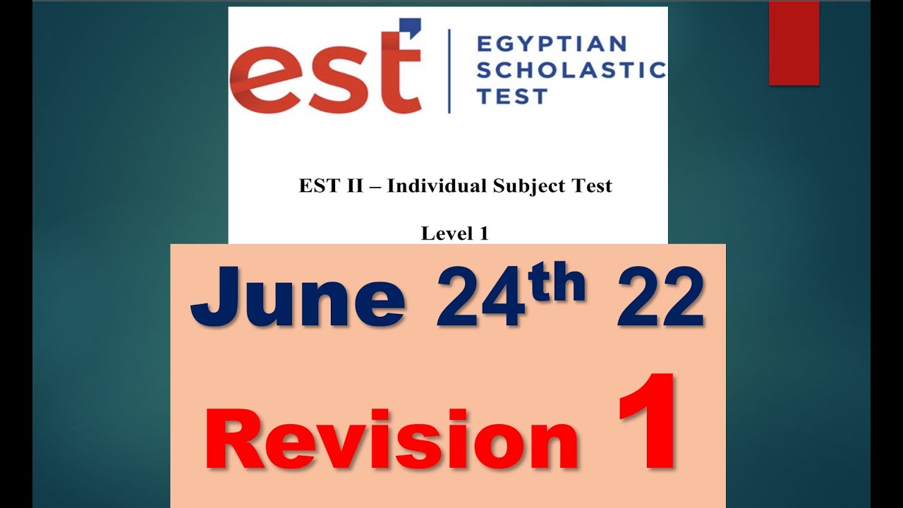 #est est 2 Math level 1 revision 1 June 24th 22 - YouTube