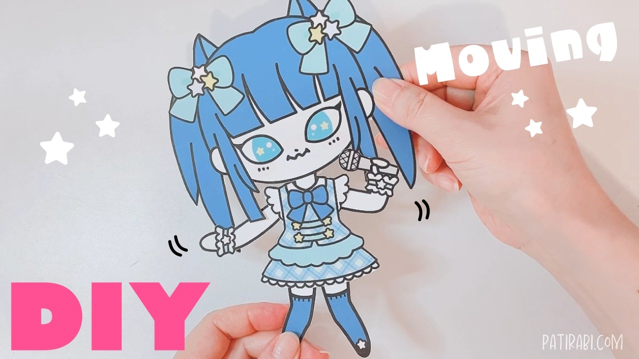 How to make ★ [Moving! Paper Doll] Simple Type ★without wire【DIY】Vocal ...