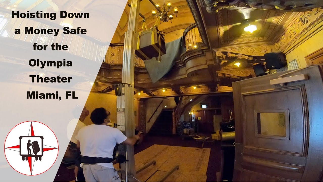 DANGEROUS! HOISTING DOWN A 630 LBS. MONEY SAFE IN AN OLD THEATER IN ...