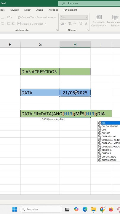 Como adicionar dias a uma data no Excel SHORTS - YouTube