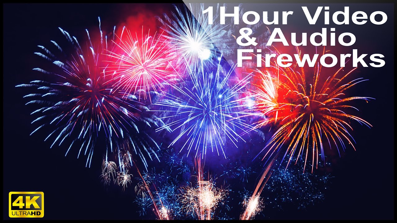 1 Hour Fireworks Relaxing Screensaver - No Loops - 4K Amazing Show with ...