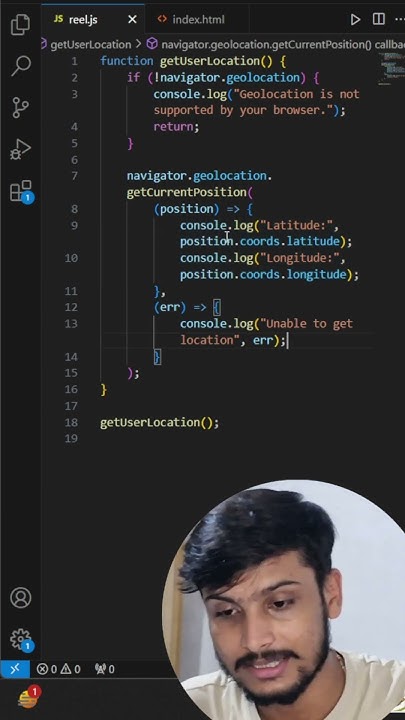 Get location using JavaScript #interview #coding #javascript #programming - YouTube