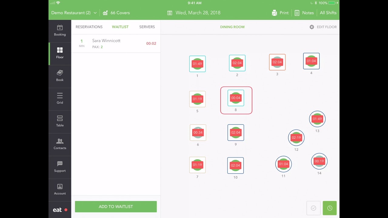 Waitlist and Table Timers | Restaurant Manager by Eat - YouTube