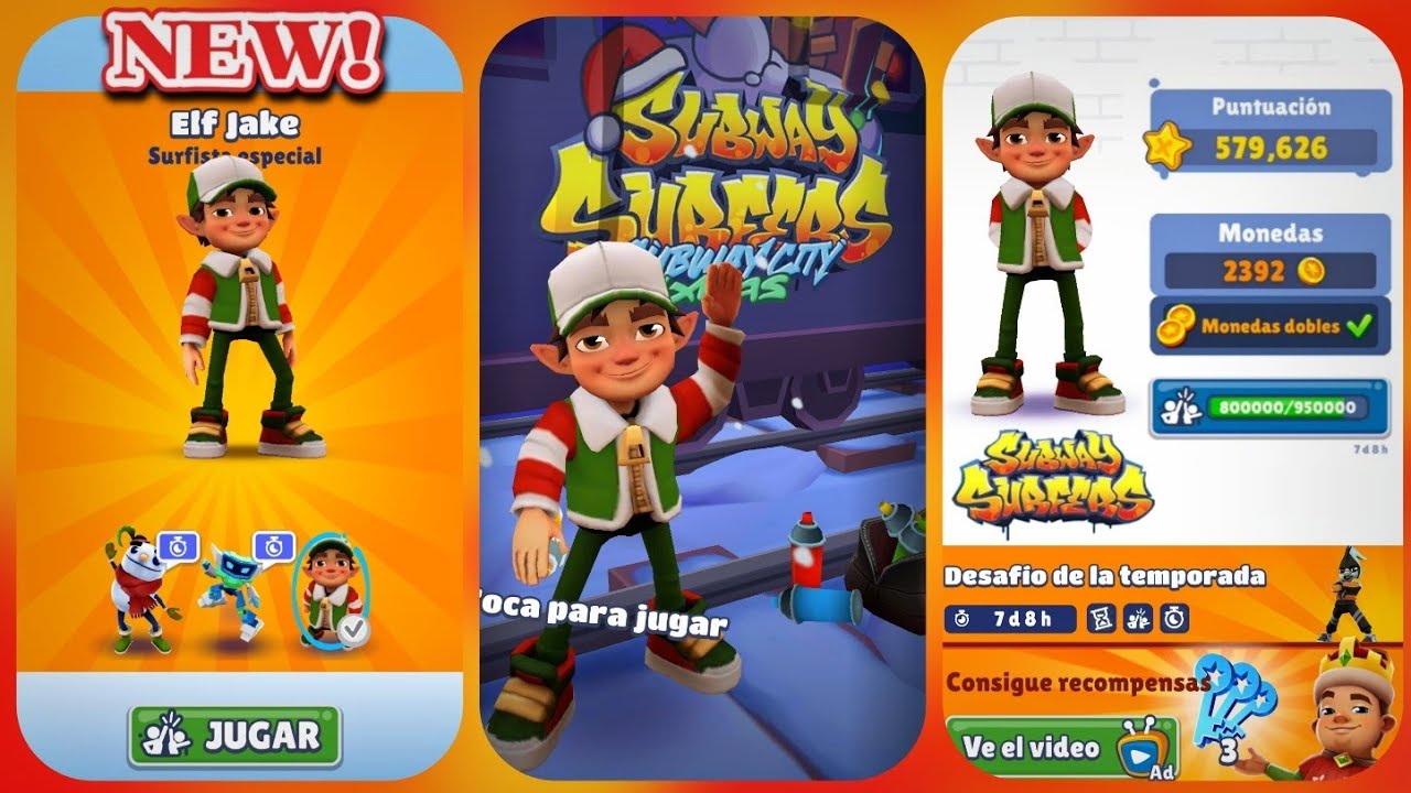 "SUBWAY SURFERS: SEASON CHALLENGE IN SUBWAY CITY XMAS WITH ELF JACKE ...