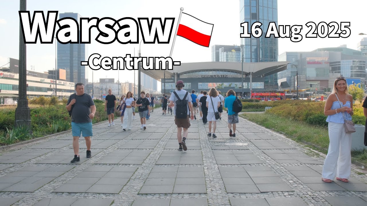 Summer Walk Warsaw Centrum Poland - 16 August 2025 | Walking Tour - YouTube