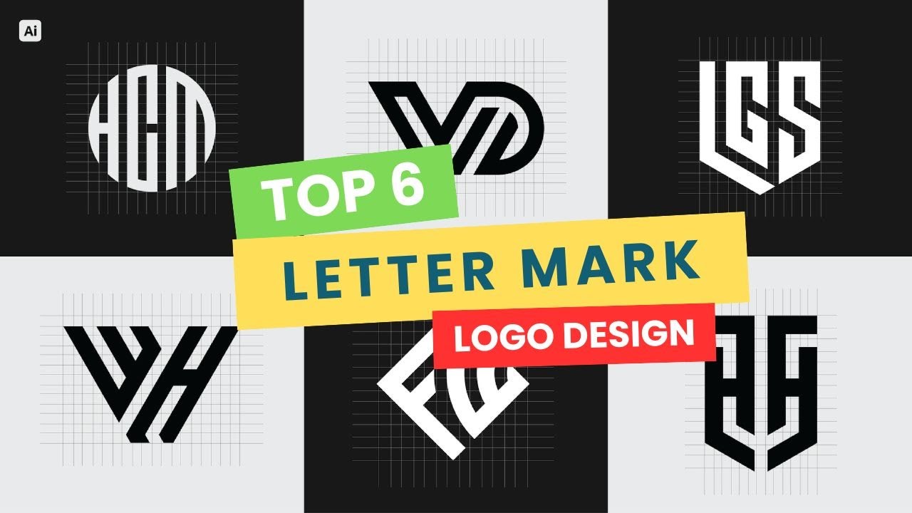 How to Design a Lettermark Logo Using a Grid | Logo Design Tutorial in ...