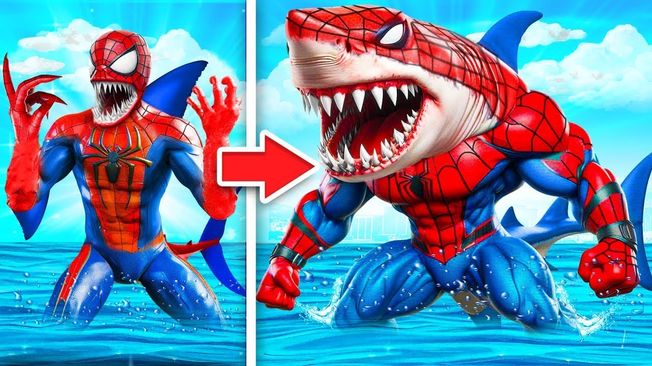 From Spiderman To SHARK SPIDERMAN In GTA 5! - YouTube