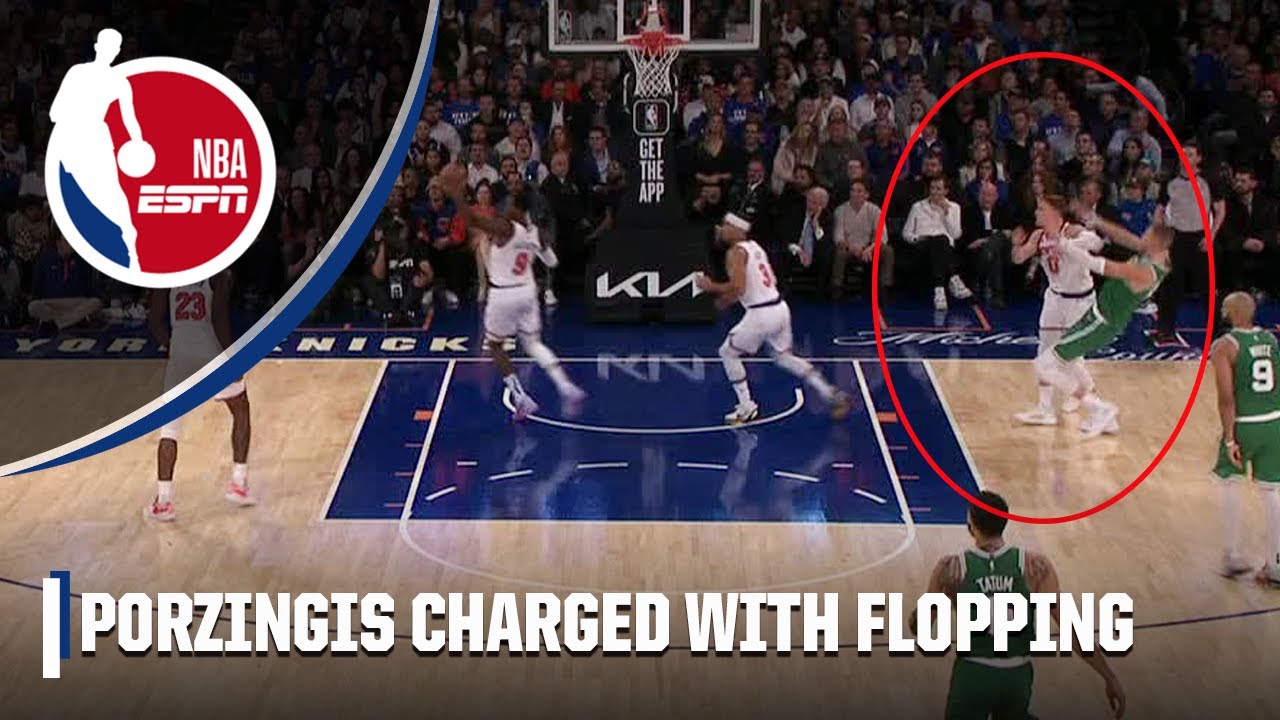 Kristaps Porzingis receives technical foul for flopping | NBA on ESPN ...