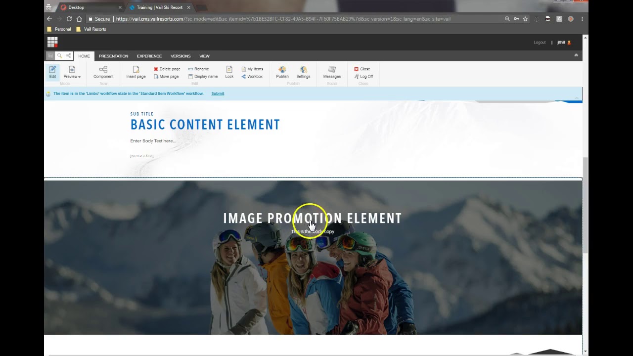 Experience Editor Add Move And Delete Content Elements Youtube