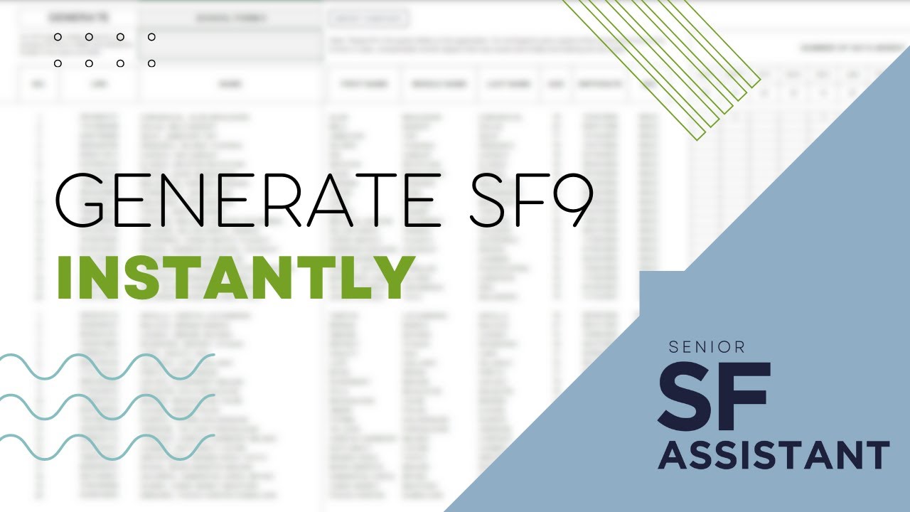 Automate School Forms | Senior SF Assistant | Generate SF9 - YouTube