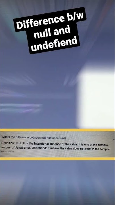 Null vs Undefined | Javascript interview questions #short #javascript #frontend - YouTube
