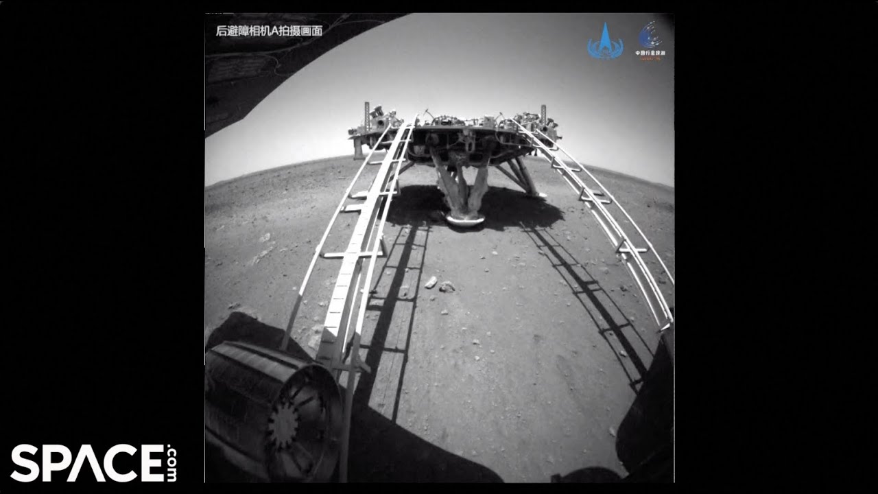 See China's Zhurong rover drive onto surface of Mars in latest pics ...