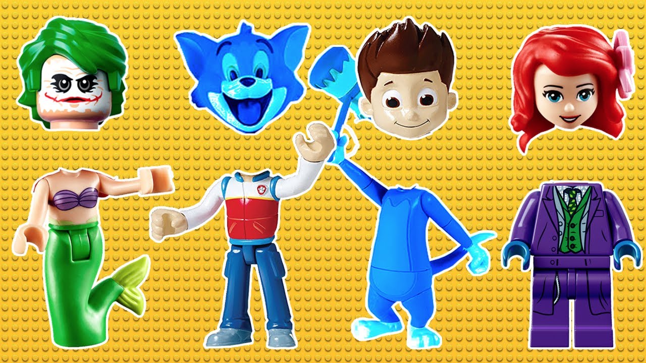 Wrong Heads Lego Ryder Paw Patrol Disney Princess Ariel Joker Finger ...