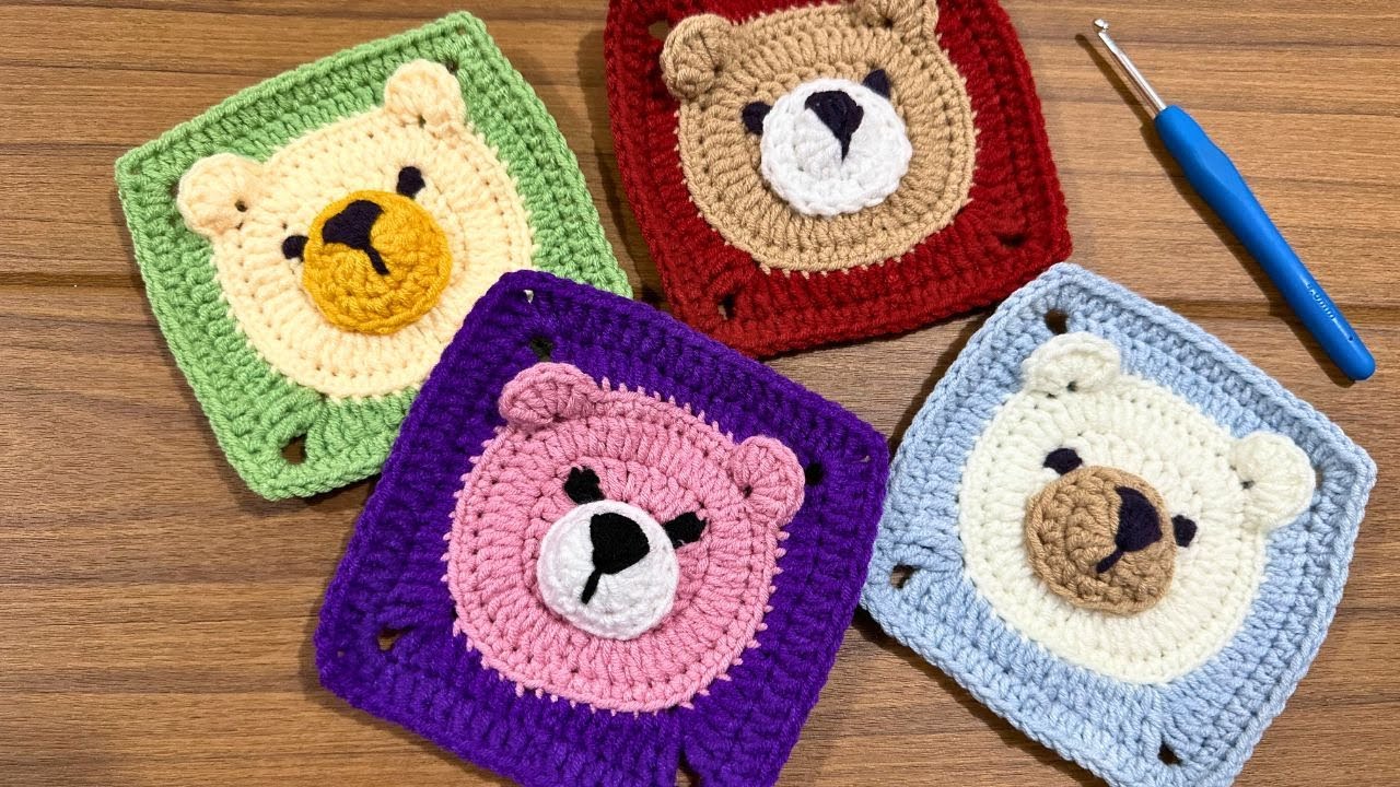 🧶🐻 Teddy Bear Granny Squares - YouTube