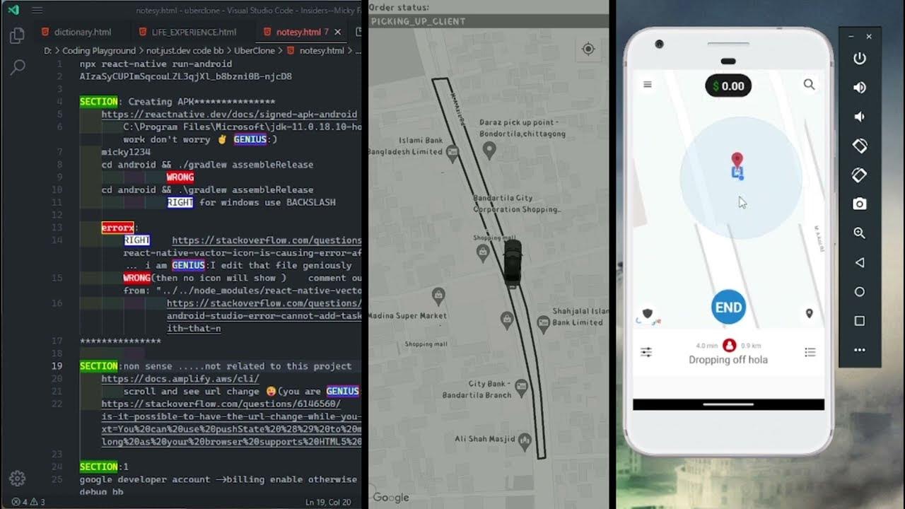 My first android app (uber clone----ride-sharing) - YouTube
