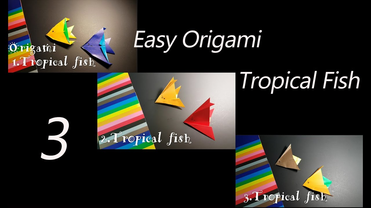 3 Easy Origami Tropical Fish | Easy Origami | Handmade - YouTube