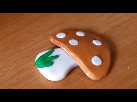 make a #mushroom pendant in #fimo polymer clay - YouTube
